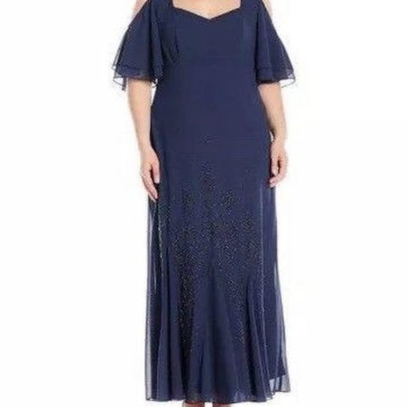 R & M Richards | Dresses | R M Richards Womens Size Cold Shoulder Long ...